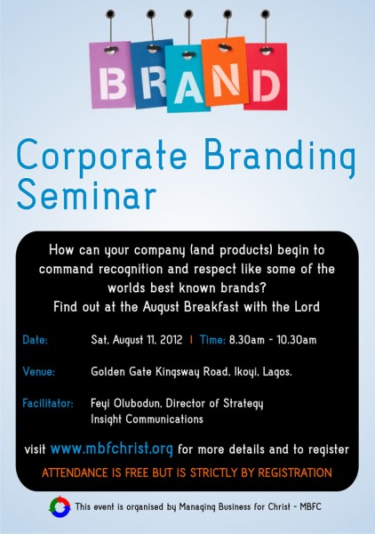 Managing Business for Christ holds Corporate Branding Seminar this ...