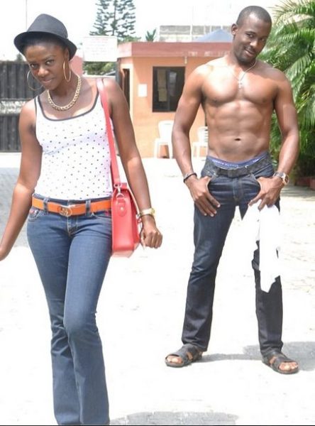 Joseph Benjamin shows off Abs & Biceps on Movie Set | BellaNaija