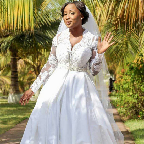 Ghanaian Actress Naa Ashorkor weds boyfriend of 7 years, Cabutey ...