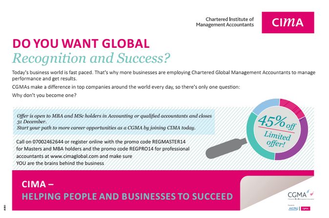 CIMA is Offering 45% Discounts & a Fast Track for MBA & MSc Holders ...