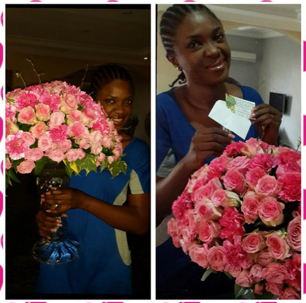 Aww…Omoni Oboli Receives Huge Bouquet of Roses from Husband for 14th ...