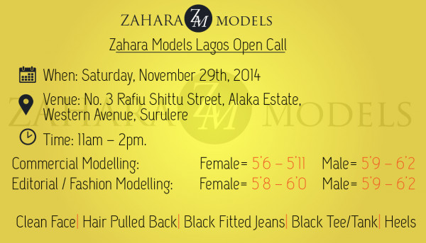 Are You Tall, Skinny & Fierce? Zahara Models Lagos Open Call This ...