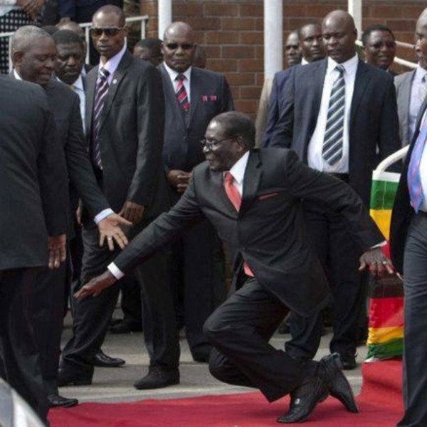 27 of Mugabe's Guards Suspended Over His Embarrassing Fall | BellaNaija
