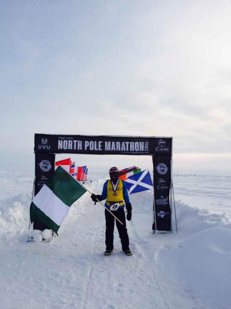 Check out the Nigerian Flag on the North Pole! Inspiring Runner, Tuedon ...