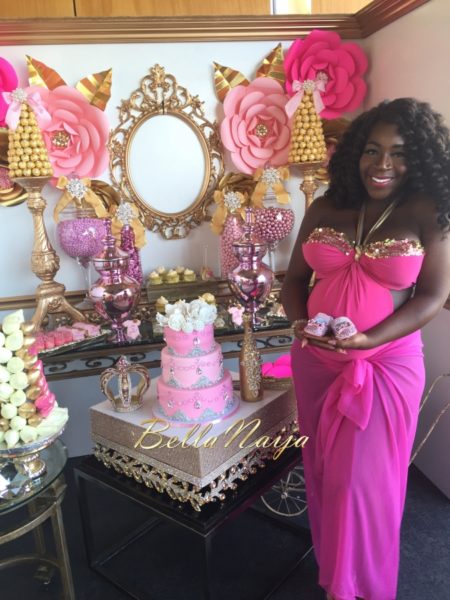 Dunnie O's GORGEOUS Poolside Pink & Gold Baby Shower | BellaNaija