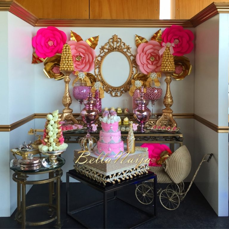 Dunnie O's GORGEOUS Poolside Pink & Gold Baby Shower | BellaNaija