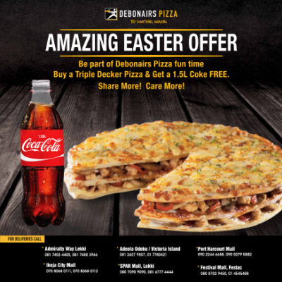It's Debonairs Amazing Easter Offer! Buy a Triple Decker Pizza & Get a ...