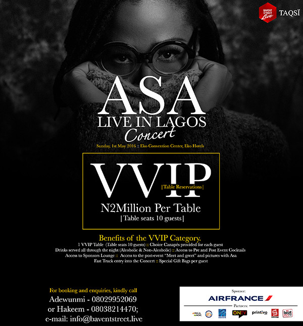 Are You Ready for Asa’s “Live In Lagos” Concert? | Sunday, May 1st ...