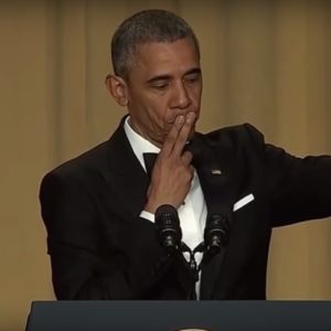 Watch President #Obama drop the mic at the end of His memorable WHCD Speech