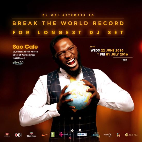 #DJObiWorldRecord - DJ Obi Attempts to Break Guinness World Record for ...