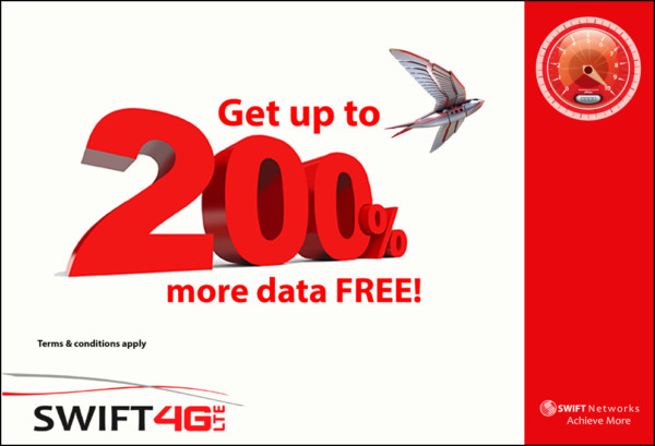 Renew Your SWIFT 4G LTE Subscription & Enjoy Up To 200% Extra Data FREE ...