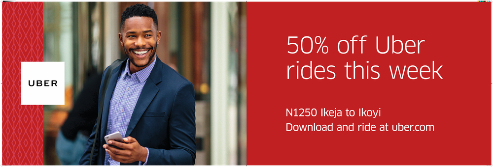 Uber is offering 50% Discount off all rides within Lagos | BellaNaija