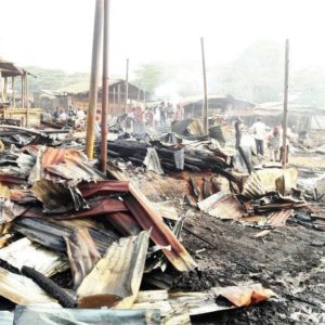 Midnight Fire Razes Parts of Nnewi Timber Market in Anambra | BellaNaija