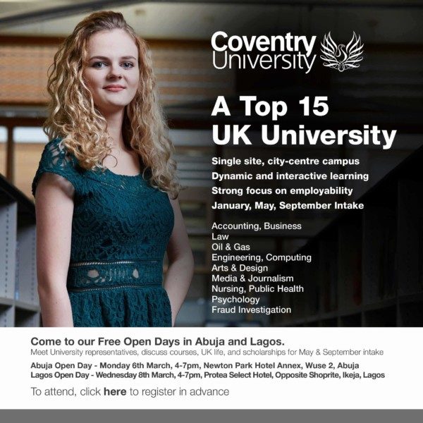 Meet with Representatives of Coventry University at its March Open Day ...