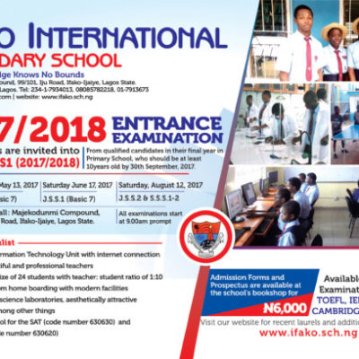 Ifako International Secondary School is taking New Students! Register ...