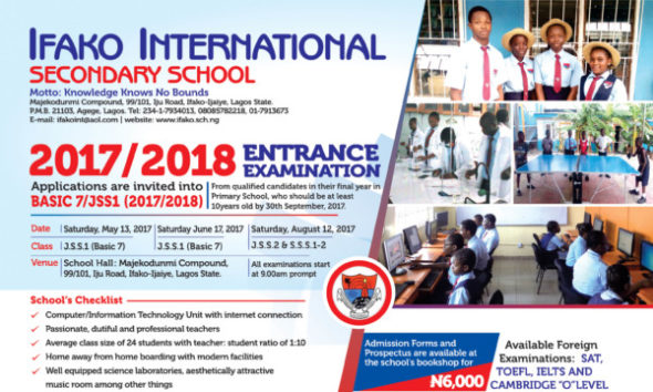 Ifako International Secondary School is taking New Students! Register ...
