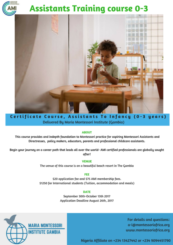 Montessori Education Training Course by Maria Montessori Institute