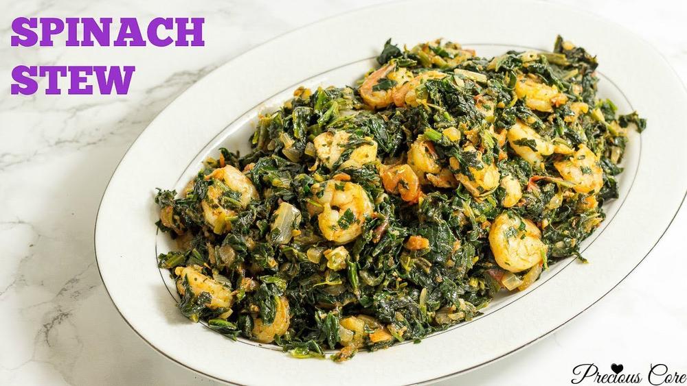 BN Cuisine: Spinach Stew with Chicken and Shrimp by Precious Kitchen