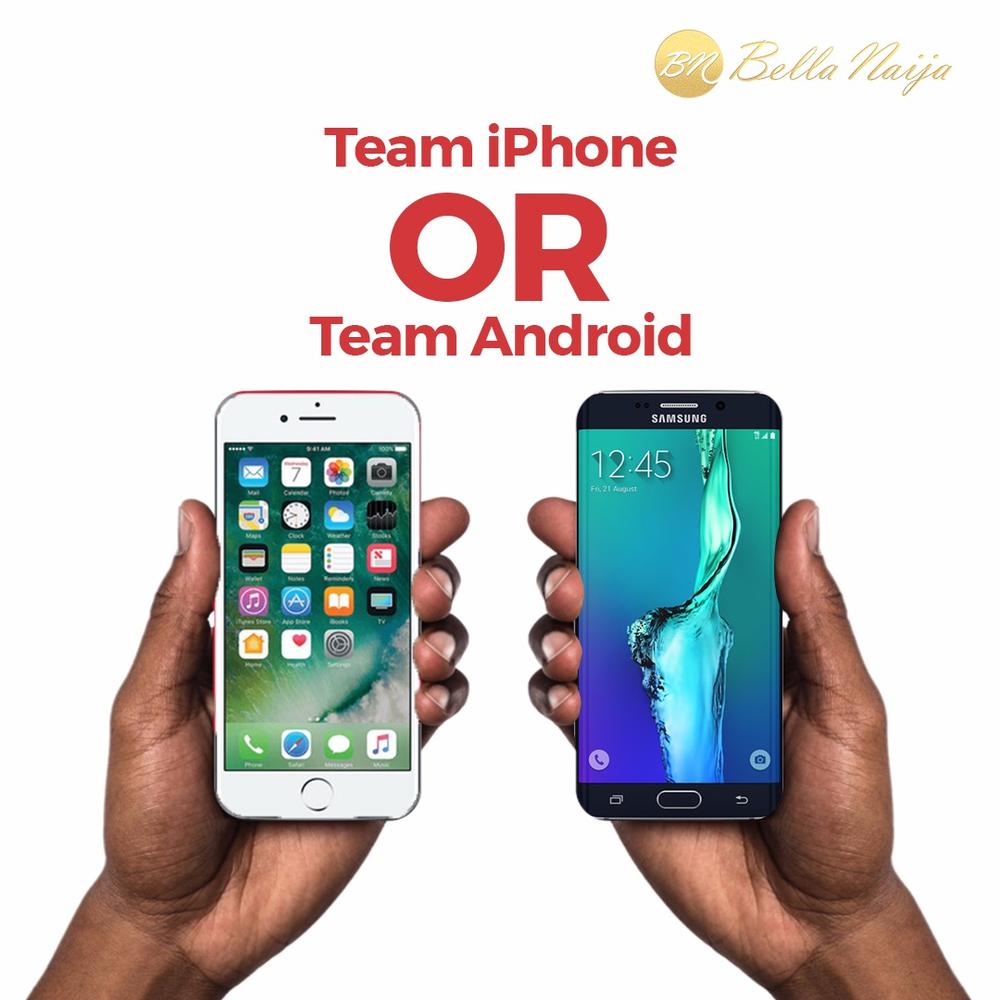 Iphone or Android? Rep Your Team | BellaNaija