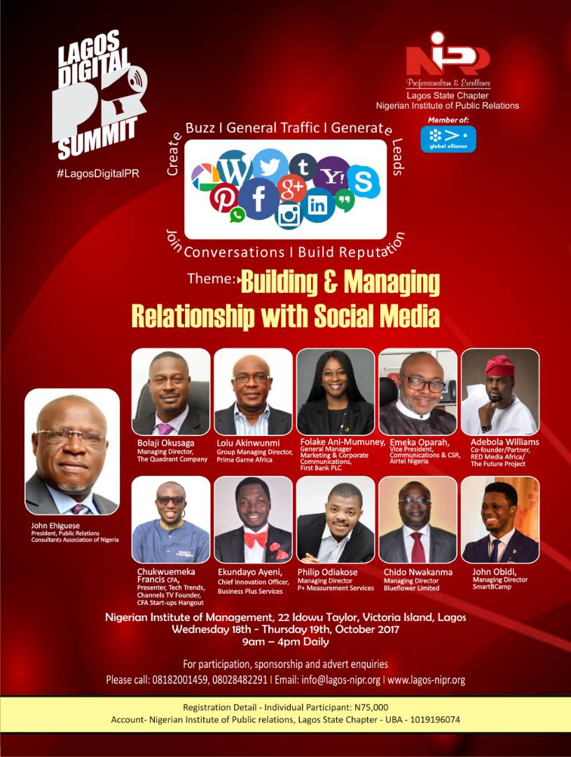 Lagos Digital PR Summit! Adebola Williams, Folake Ani-Mumuney, Emeka ...