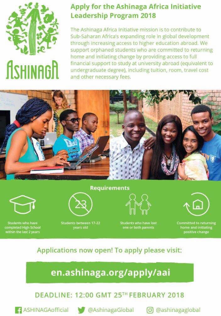 Apply for Ashinaga Africa Initiative Scholarship Program and get a ...