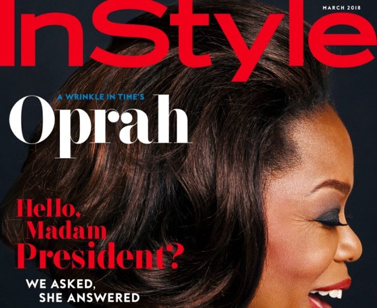 Oprah Winfrey shines on the March 2018 Issue of InStyle Magazine