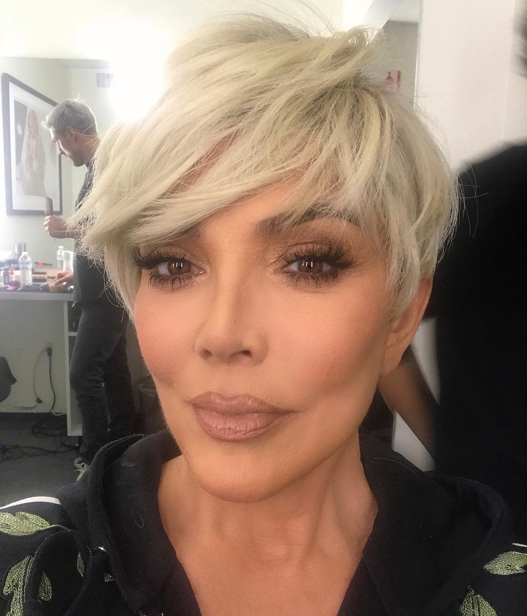 Kris Jenner Debuts Platinum Blonde Pixie Cut for 2018 | BellaNaija