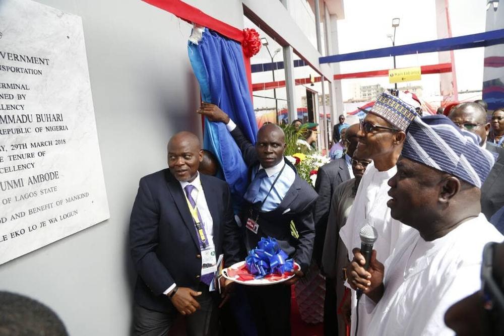 #PresidentialVisit: Buhari commissions Ikeja Bus Terminal | BellaNaija