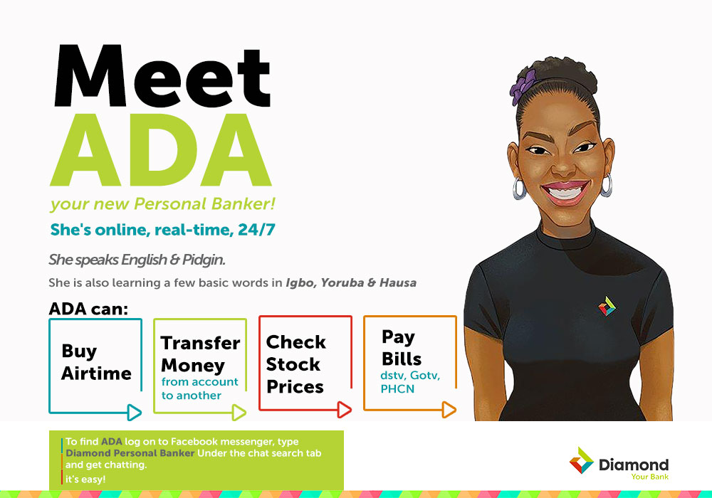 Chat with Ada! Diamond Bank launches Artificial Intelligence-powered ...