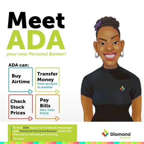 Chat with Ada! Diamond Bank launches Artificial Intelligence-powered ...