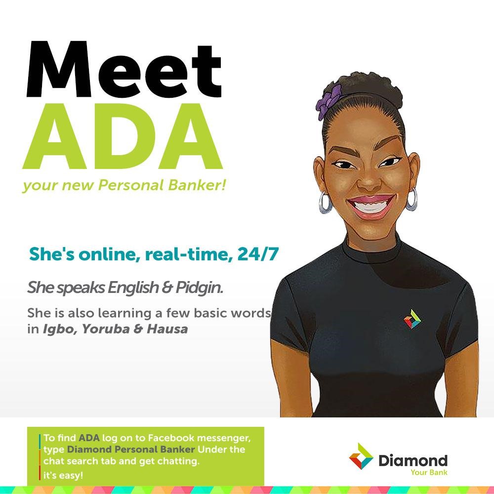 Chat with Ada! Diamond Bank launches Artificial Intelligence-powered ...