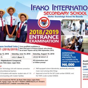 Ifako International Secondary School is taking New Students! Register ...