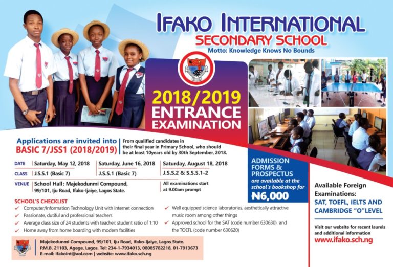 Ifako International Secondary School is taking New Students! Register ...