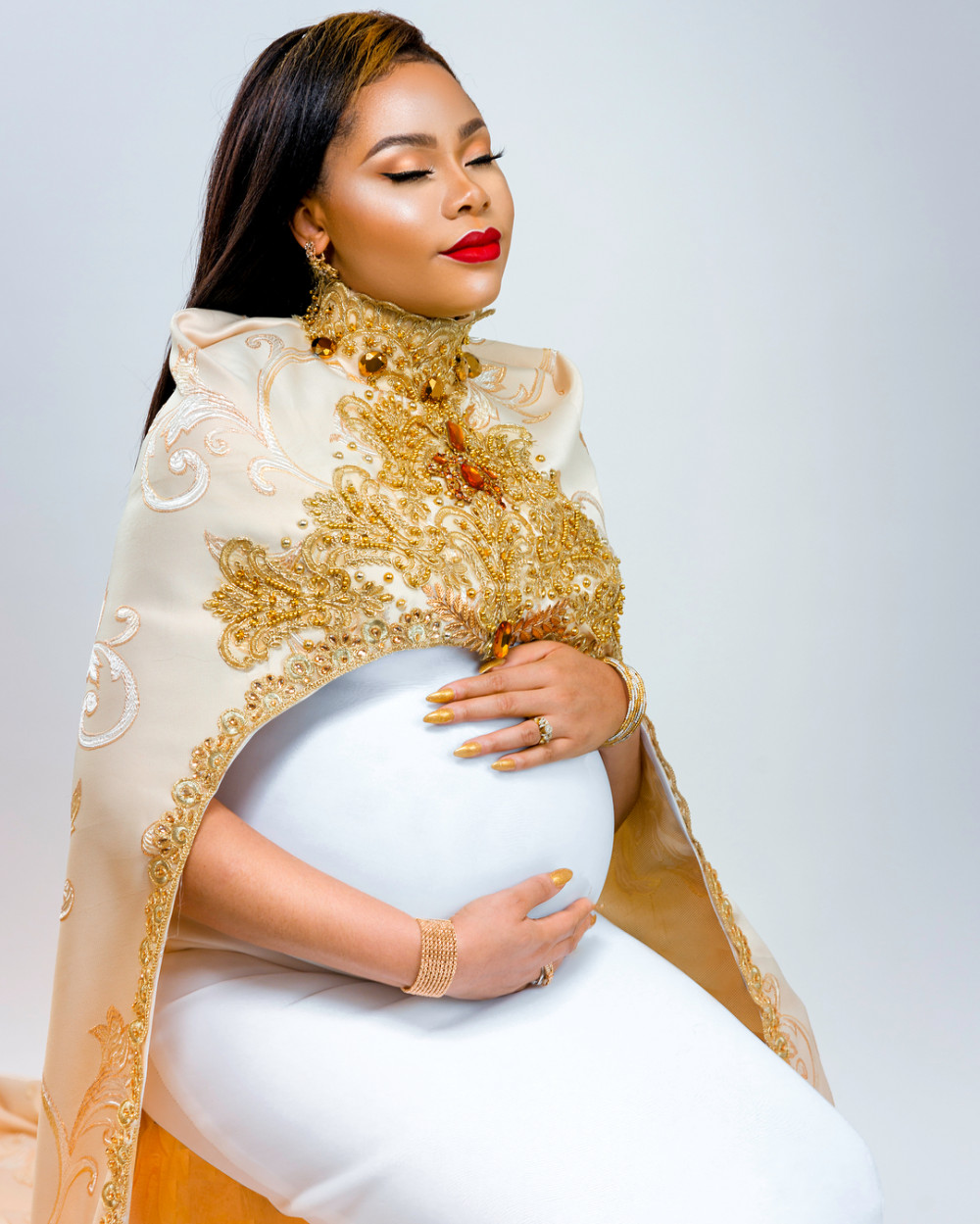 Femi Fani-Kayode's wife Precious is Regal in Maternity Shoot | BellaNaija