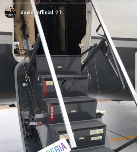 Davido announces his Private Jet "has landed" with a Photo! | BellaNaija