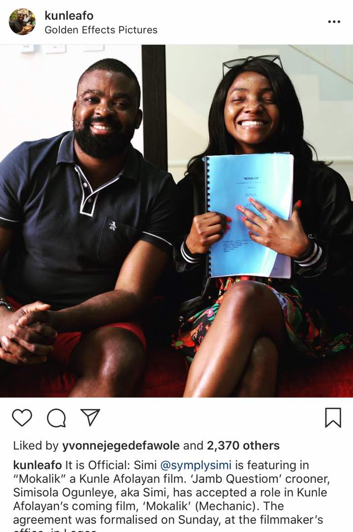 Simi to star in Kunle Afolayan's New Movie "Mokalik" - BellaNaija