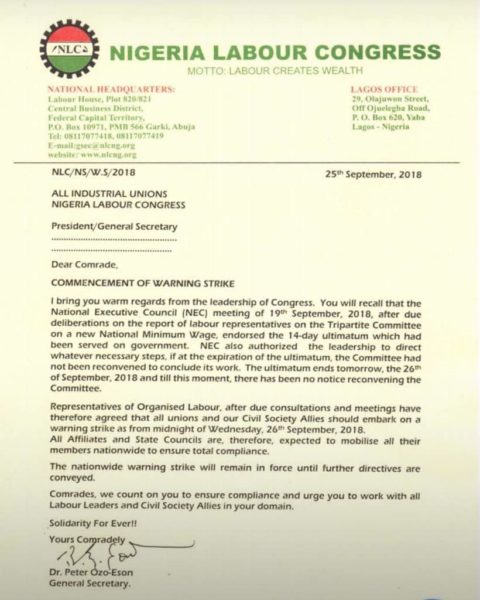 NLC declares Nationwide Strike to Commence Thursday | BellaNaija