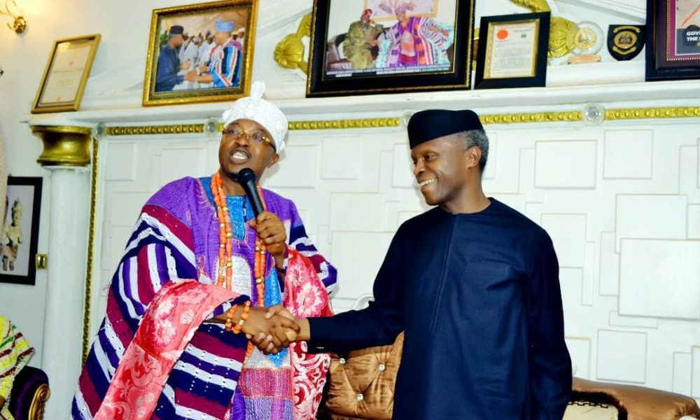 Oluwo of Iwo confers Chieftaincy title on Osinbajo | BellaNaija