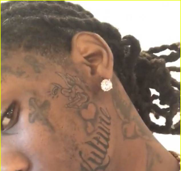 Offset tattoos Name of Daughter with Cardi B on his Face | BellaNaija