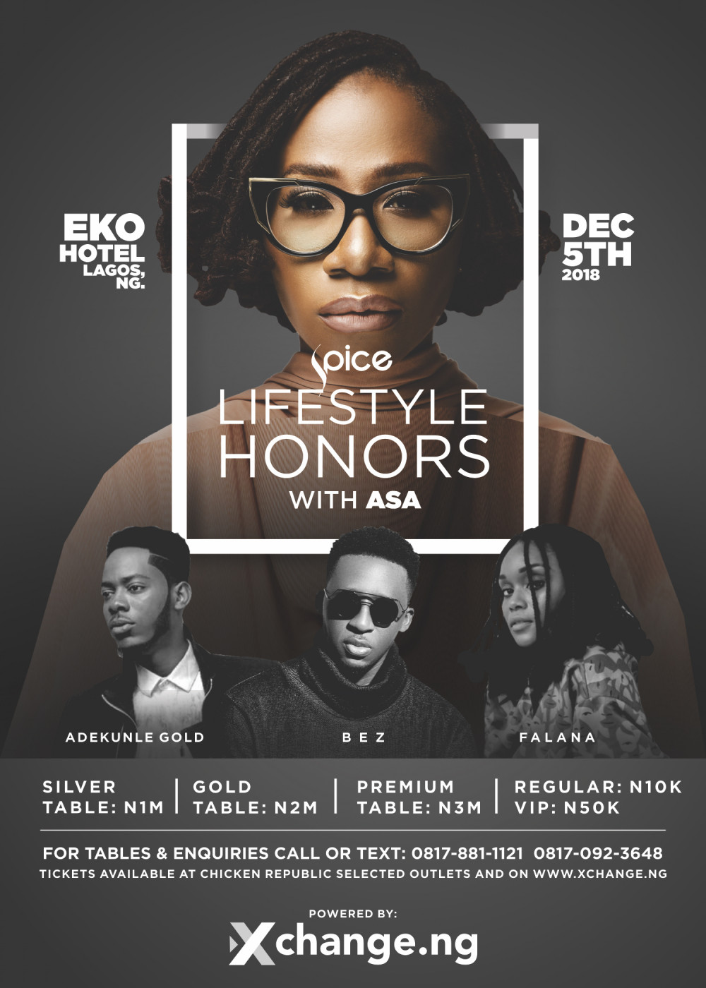 Asa, Bez, Adekunle Gold, Falana to perform at Spice Lifestyle Honors ...