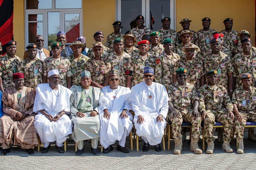 Buhari visits Wounded Troops in Borno State | BellaNaija
