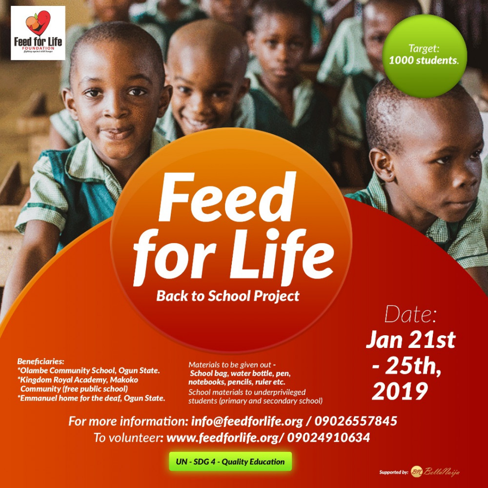 Feed For Life Foundation is set to feed 2000 Children & host Vocational ...