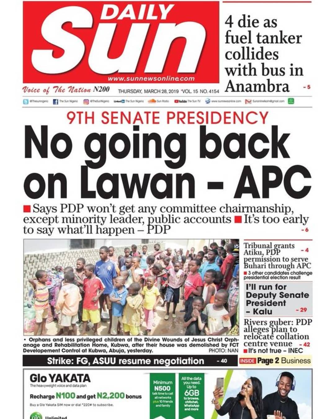 Newspaper Headlines - March 28, 2019 | BellaNaija