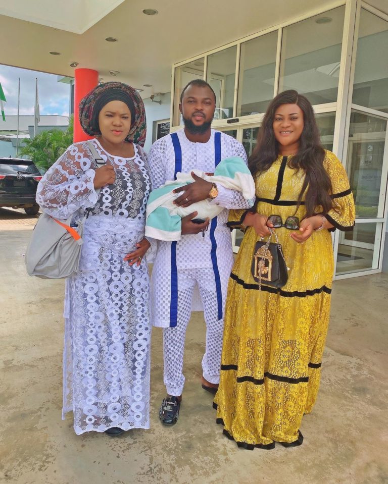 Baby Ire Goes to Church! Toyin Abraham & Kolawole Ajeyemi Dedicate Son
