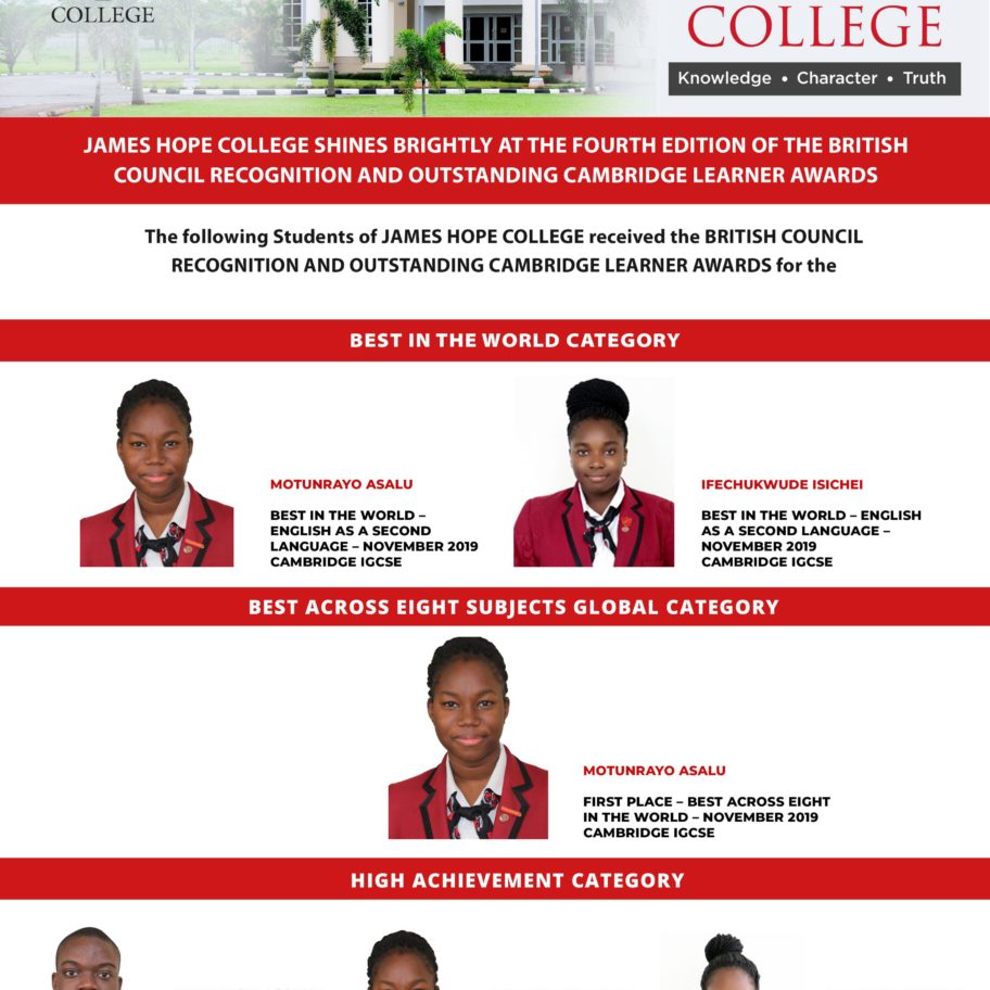 James Hope College records Excellence in the Cambridge IGCSE Results ...