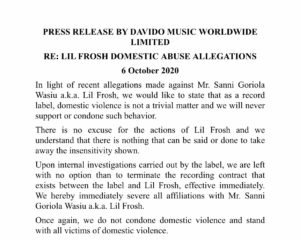 Davido's Record Label terminates Artist Lil Frosh's Contract over ...