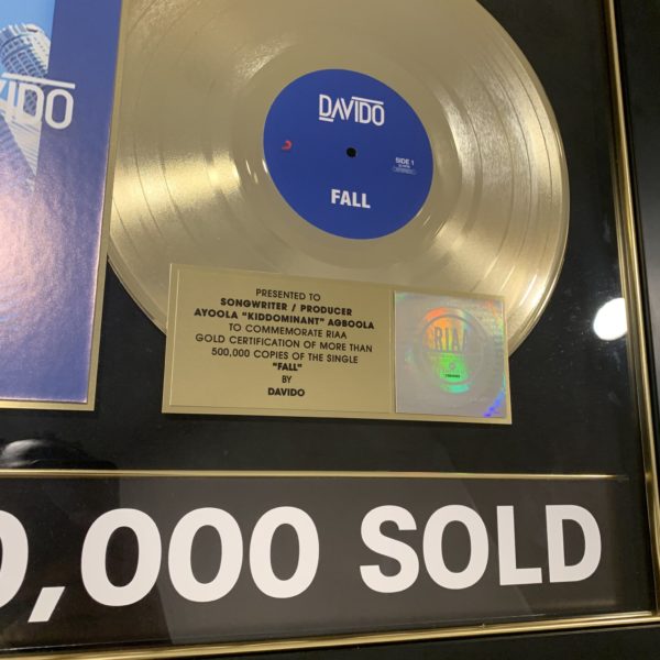Kiddominant Is Winning! He Got a RIAA Gold Plaque for Davido's "Fall ...