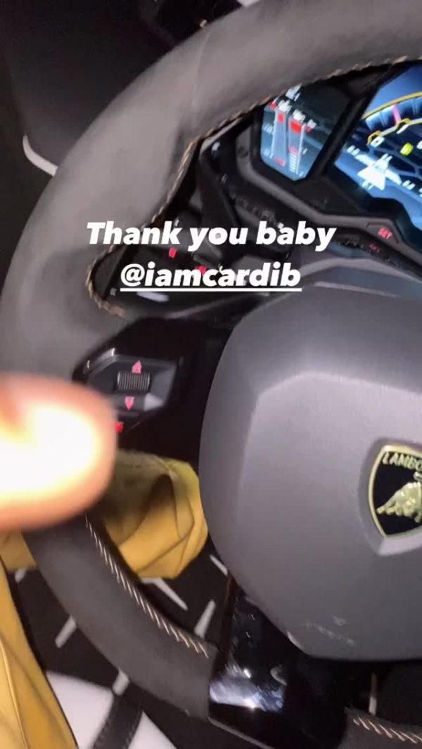 Offset gets Major Birthday Love from Cardi B - A Lamborghini Aventador ...