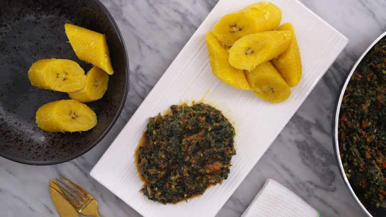 Zeelicious Foods' Boiled Plaintain & Vegetable Sauce Recipe is Perfect ...