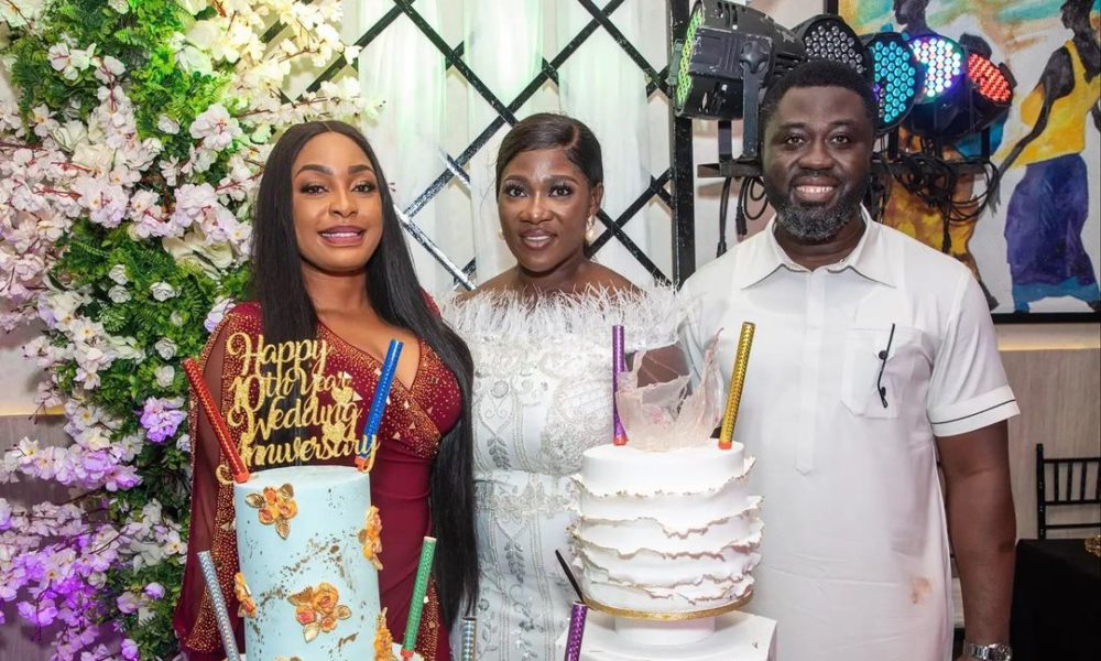 Prince Odi Okojie threw Mercy Johnson a Surprise All-White Anniversary ...